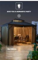 China Metal Frame Canopy Outdoor Gazebo Wind Resistant Heat Insulation for sale