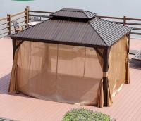 China Aluminium Frame Windbreaks Waterproof Gazebo Canopy With Hardtop 3*4m for sale