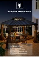 China Aluminium Frame Windbreaks Waterproof Gazebo Canopy With Hardtop 3*4m for sale