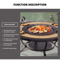 China Outdoor Dining Table Patio Barbecues Grain Table And Chair Set For Garden Courtyard for sale
