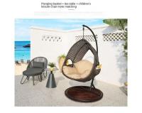 China Garden High Rebound Sponge Cushion Wicker Egg Hanging Chair With Stand for sale