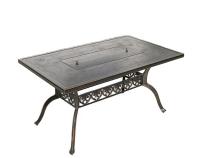 China Garden Terrace Balcony Cast Aluminium BBQ Grill Rectangular Table and Chair Set 1.5M for sale