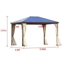 China Aluminium Frame Outdoor Patio Gazebo Canopy Tent 3.65*3m For Relaxation for sale