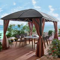 China Aluminium Frame Summerhouses Luxury Outdoor Gazebo Tent With Hardtop Single Top 3x4m for sale