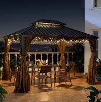 China 180g Waterproof Fabric Steel Frame Gazebo With Curtains 3.0x3.0m for sale