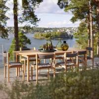 China Uv Resistant Plastic Rattan Teak Patio Dining Set Table And Chairs for sale