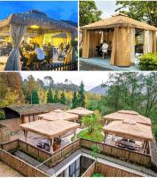 China Doubletop Outdoor Thatched Garden Gazebos 3000*3000*3000mm for sale