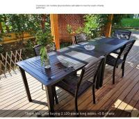 China Garden Restaurant Seating Area Outdoor Dining Plastic Wood Table And Chair Set For 6pcs for sale