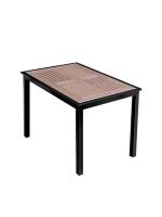 China Contemporary Plastic Wood Table Top Metal Aluminum Dining Set for 4 Seats for sale