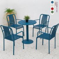 China UV Resistant Customized Color Outdoor Dining Table And Chairs Set With Aluminium Garden Furniture for sale
