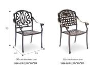 China Contemporary Restaurant Stackable Cast Aluminium Outdoor Dining Chairs for sale