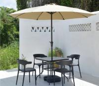 China Contemporary Balcony Dining Set Metal Table And Stackable Chairs For Outdoor Leisure for sale