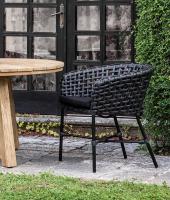 China Balcony Garden Teak Wood Table And Alumiunm / Rattan Chairs Set for sale