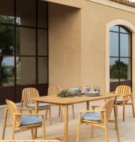 China Pastoral Teak Outdoor Dining Sets Table And Chairs For Coffee Time for sale