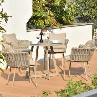 China Leisure Patio Furniture Set With European Style PE Rattan Armchairs And Aluminium Table for sale