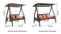 China Outdoor Leisure PE Rattan 3 Person Steel Porch Swing With Canopy for sale