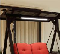 China Metal Frame 2 Seater Garden Swing Chair With Awning And LED Light for sale