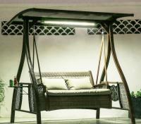 China 2 Seat Porch Patio Garden Swing Chair With PE Rattan Seat And Aluminium Alloy Frame for sale