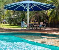 China Outdoor Commercial 7*7M Square Garden Parasol Umbrella With LED Lights for sale