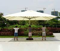 China Outdoor Commercial 7*7M Square Garden Parasol Umbrella With LED Lights for sale