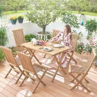 China Outdoor Teak Patio Table And Chairs For Dining / Coffee Time for sale
