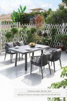 China Outdoor Furniture Handmade Woven Rattan Aluminium Chair And Round Tea Table Set for sale