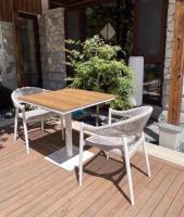 China OEM Acceptable European Design PE Rattan Chair and Aluminium Table for Outdoor Furniture for sale