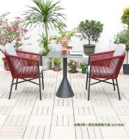 China Waterproof Polyester Fabric 4 Seat Rattan Dining Table And Chairs Set Sun Resistant for sale