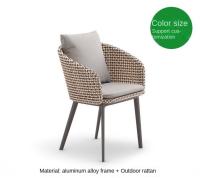 China Luxury Aluminum Table And Rattan Chair Sets For High End Outdoor Dining Table Set for sale