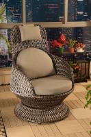China High Rebound Sponge Cushion Patio Rattan Rotating Wicker Chair For Entertaining for sale