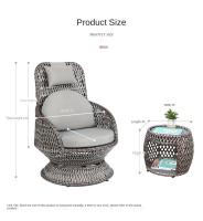 China High Rebound Sponge Cushion Patio Rattan Rotating Wicker Chair For Entertaining for sale