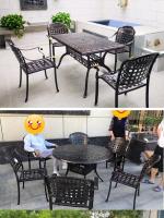 China Cast Aluminum Outdoor Dining Set Table And Chairs Corrosion Resistant for sale