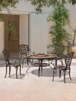 China Outdoor Dining Table Patio Barbecues Grain Table And Chair Set For Garden Courtyard for sale