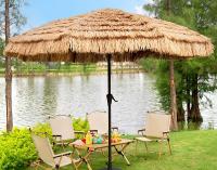 China Courtyard Beach Parasol With Straw Thatch for sale