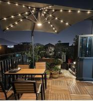 China Double Canopy Beach Umbrella With LED Light for sale
