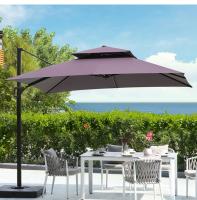 China Waterproof Polyester Fabric Heavy Duty Commercial Parasol 3m Patio Umbrella for sale