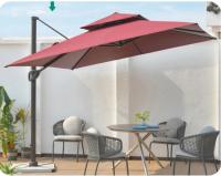 China Upgrade Outdoor Garden Umbrella with Double Canopy and Black Handle Aluminum Parasol for sale
