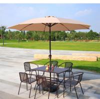 China 200g Polyester Fabric Round Large Garden Parasols Umbrella With Stainless Steel Pole for sale