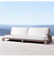 China Natural Teak Wood Garden Sofa Set Outdoor Courtyard Long Coffee Table Furniture for sale
