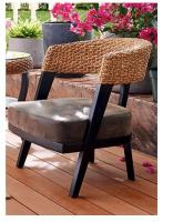 China Tempered Glass 8mm Table Top Bistro Patio Table And Wood / Rattan Chairs for sale