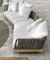 China Modern New Design PL Ribbon Woven Aluminum Frame Hotel Villa Sofa And Table Set for sale