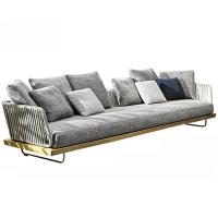 China Modern New Design PL Ribbon Woven Aluminum Frame Hotel Villa Sofa And Table Set for sale