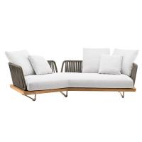 China Modern New Design PL Ribbon Woven Aluminum Frame Hotel Villa Sofa And Table Set for sale