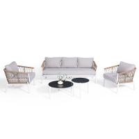 China 2024 New Style PE Rattan Garden Furniture Set Outdoor Aluminum Sofa For Dining for sale