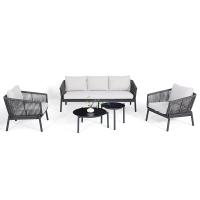 China Modern Environmental PE Rattan Patio Garden Aluminum Sofa And Table Set For Leisure for sale