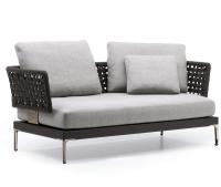 China Aluminum Frame Braided Roap Rattan Outdoor Sofa And Table Set Leisure Patio Furniture for sale