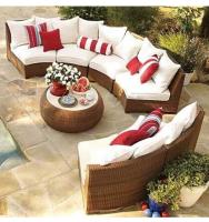 China Popular Modern Garden Hotel Courtyard PE Rattan Curved  Diameter 3M Sofa Set for sale