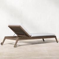 China Sun Resistant Swimming Pool Beach Hotel  Teak Lounge Chair With Wheel Adjustable Backrest for sale