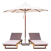 China Customized Luxury Pool Teak Wood Lounge Chair Lesiure Bed for sale