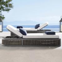 China Outdoor Garden Pool Lazy Patio Leisure Chair PE Twisted Vine Lounge Bed for Sleeping for sale